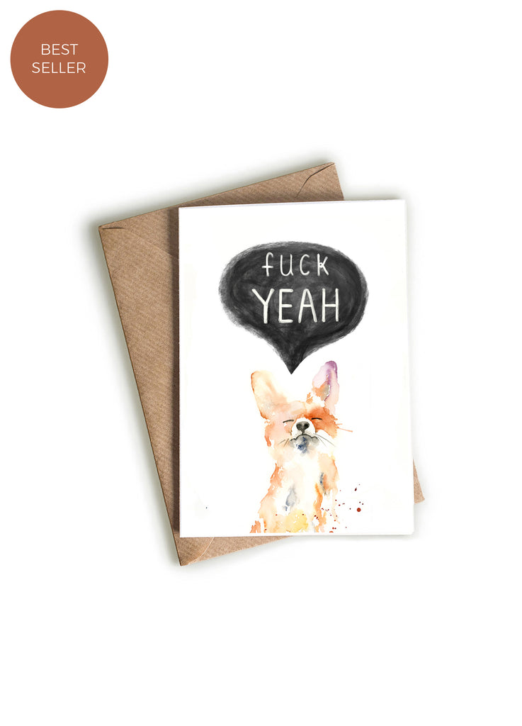 F- Yeah! Fox Greeting Card – Easy Sunday Club