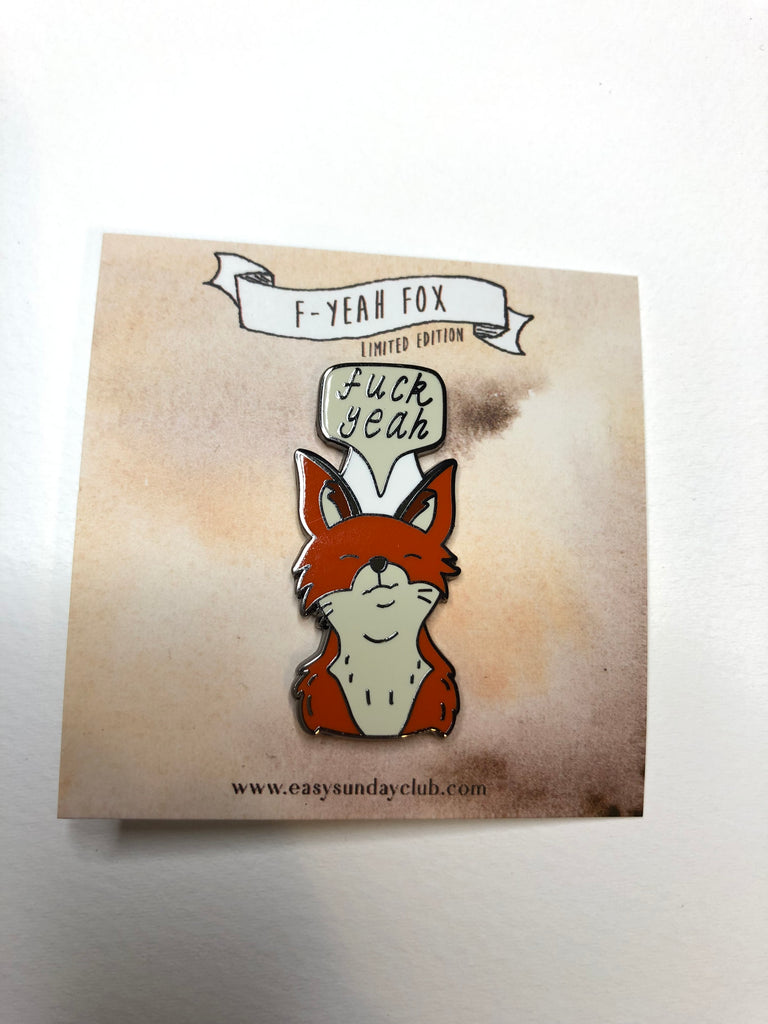 F-Yeah Fox Enamel Pin - Limited Edition – Easy Sunday Club