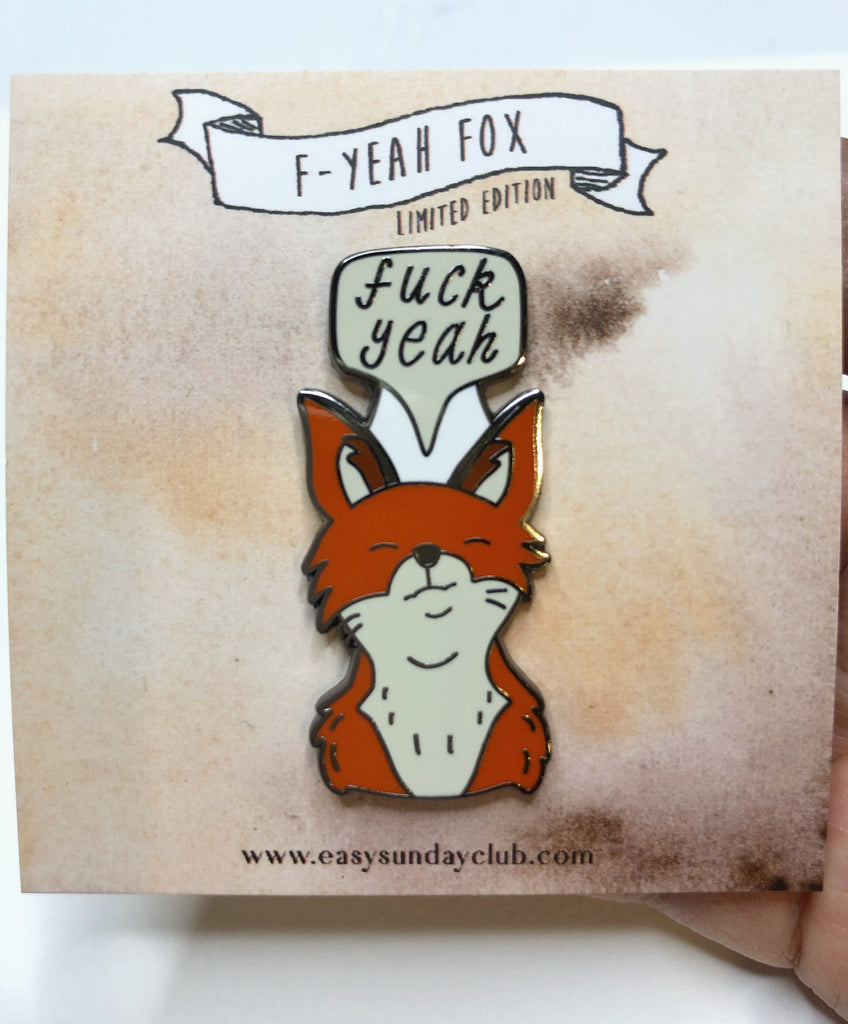 F-Yeah Fox Enamel Pin - Limited Edition – Easy Sunday Club