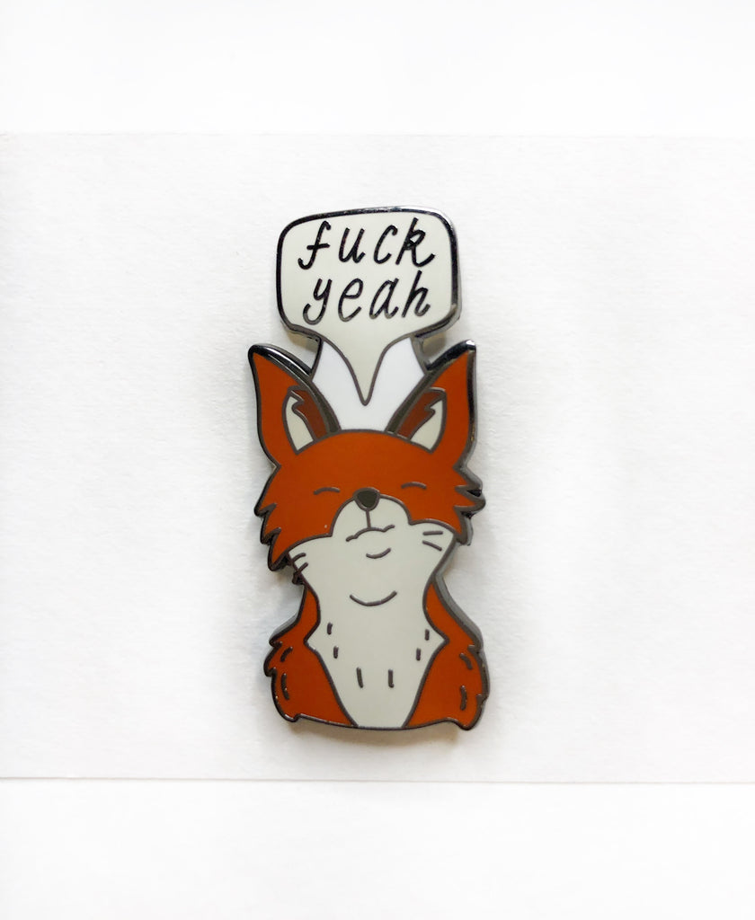F-Yeah Fox Enamel Pin - Limited Edition – Easy Sunday Club