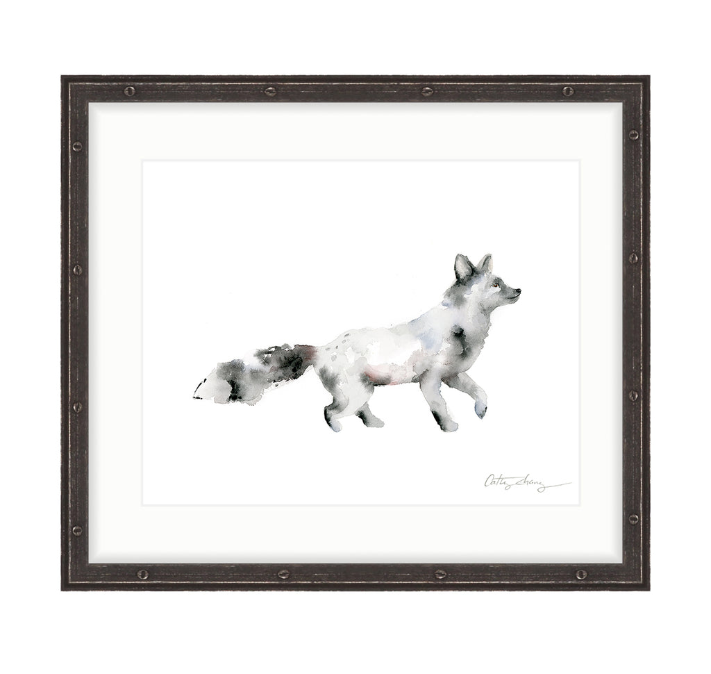 Silver Fox Watercolor Art Print – Easy Sunday Club