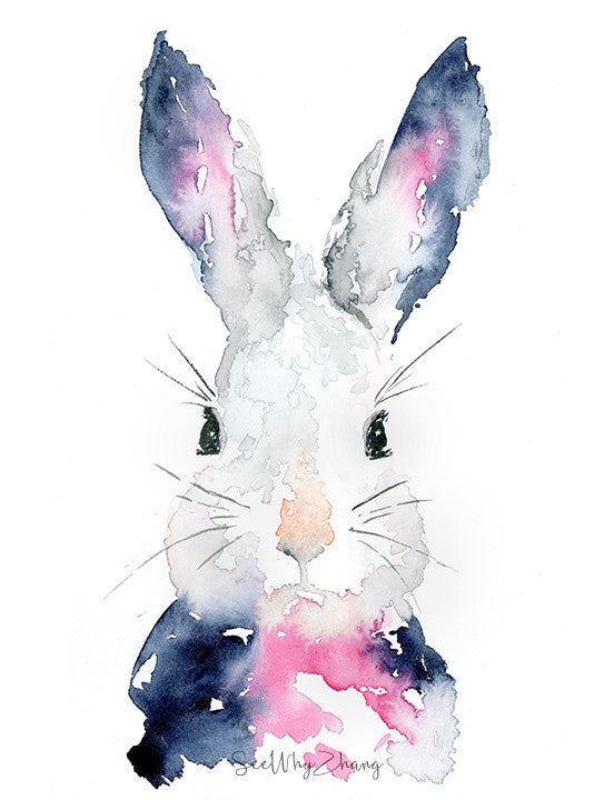 Original Bunny Watercolor Painting - 9"x12" – Easy Sunday Club