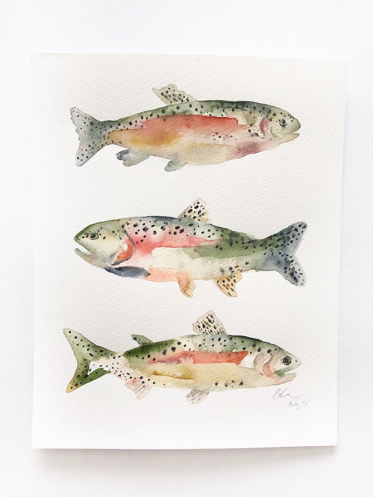 Rainbow Trout Fish Watercolor Painting – Easy Sunday Club